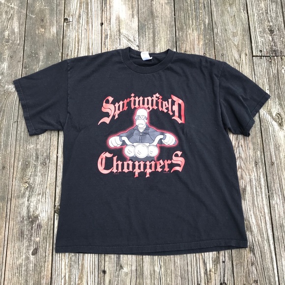 American Vintage | Shirts | Vintage Simpsons Black And Red Motorcycle ...